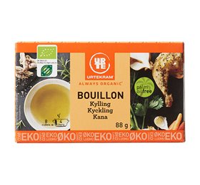 Øko kylling boullion terninger -suppe- sammenkogte- Boullion