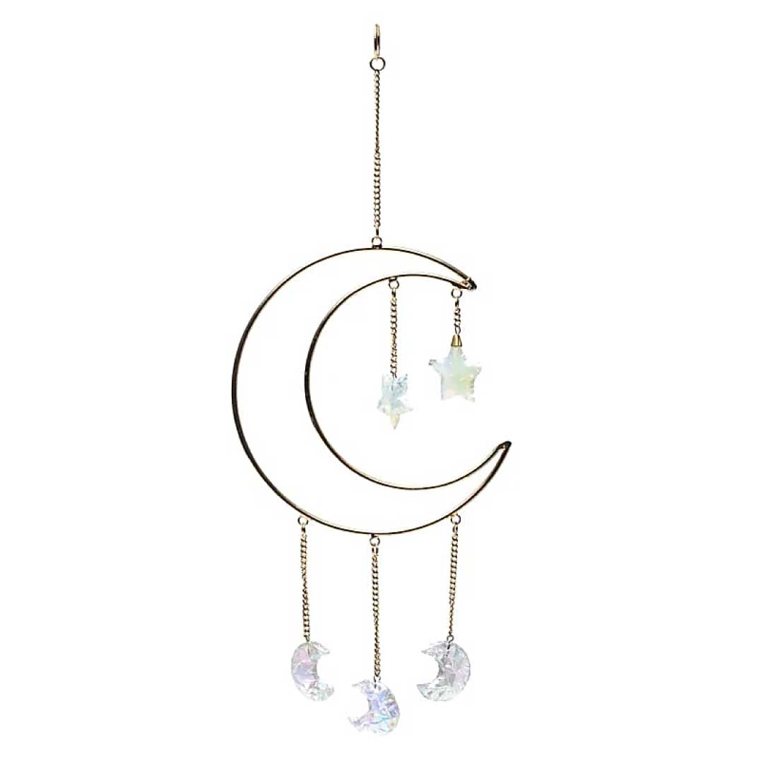 Vinduesophæng Halv måne med stjerne og måner
