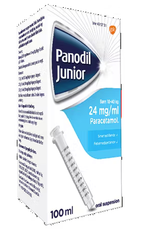 Panodil Junior 24 mg/ml - 100 ml. - smertestillende -børn