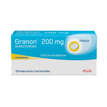 Granon 200 mg - 2 x 25 stk. - slimløsende hostemiddel