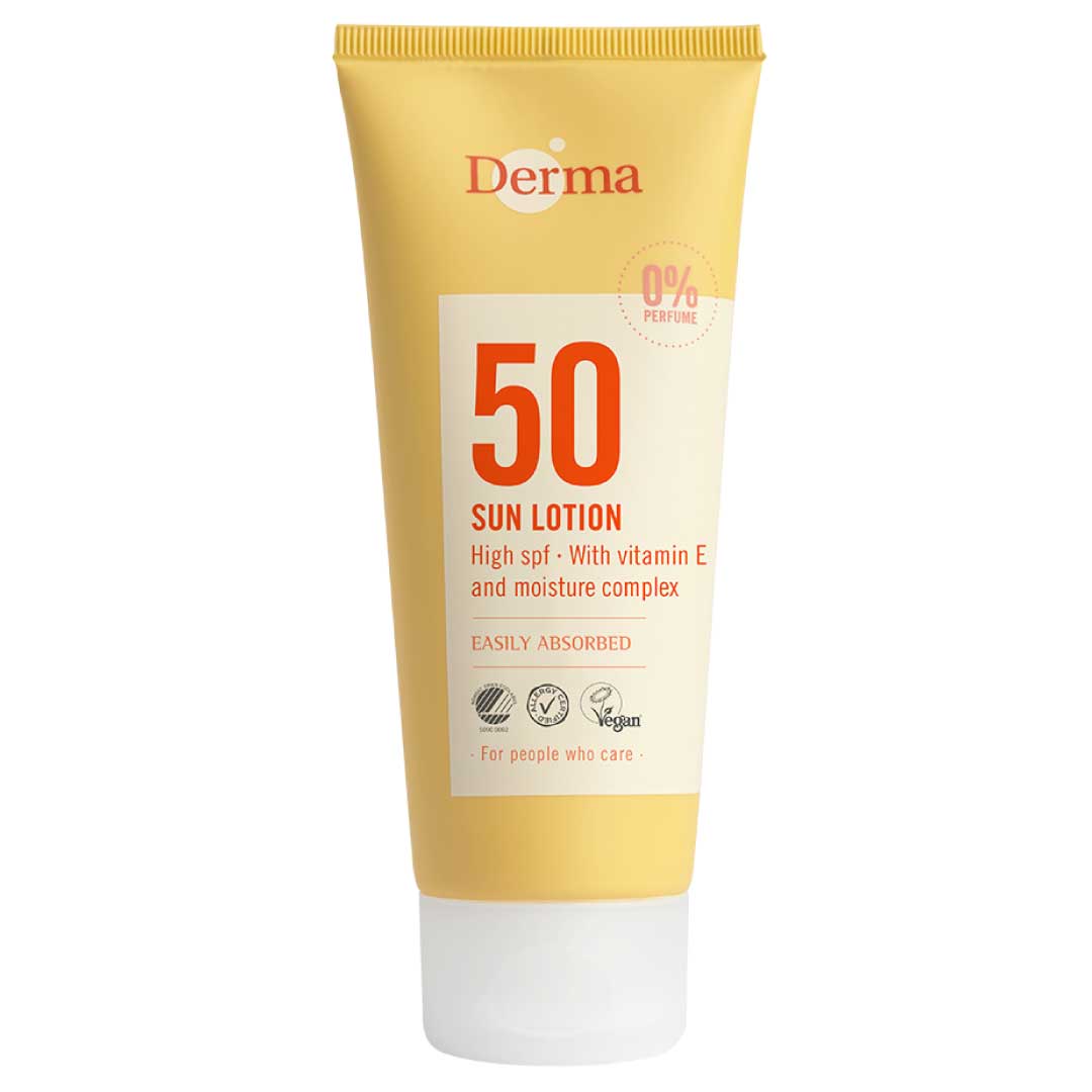 Derma Sollotion SPF 50 beskyt huden mod UVA- og UVB-stråler